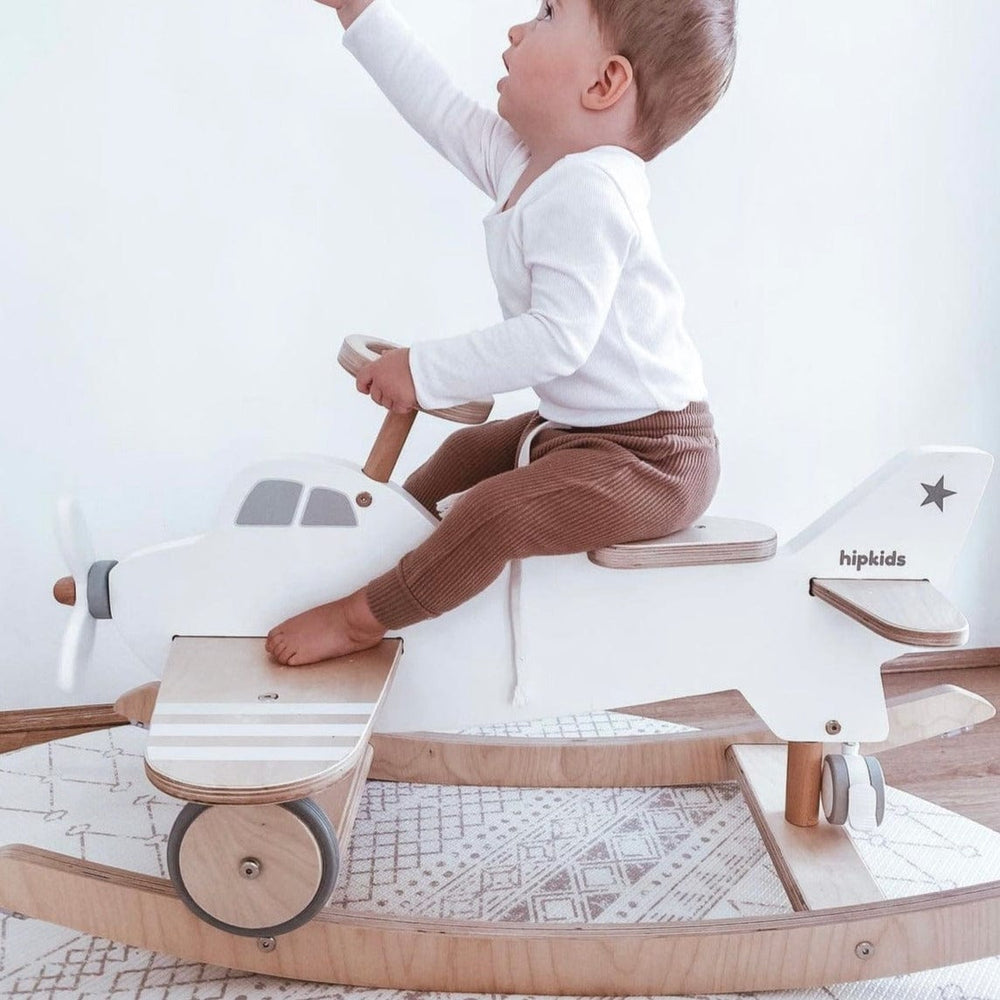 Buy Ride On Wooden Airplane | Rocking Airplane | HipKids Online