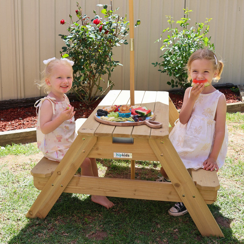Buy Sand and Water Table | Wooden Kids Picnic Table w/ Umbrella ...