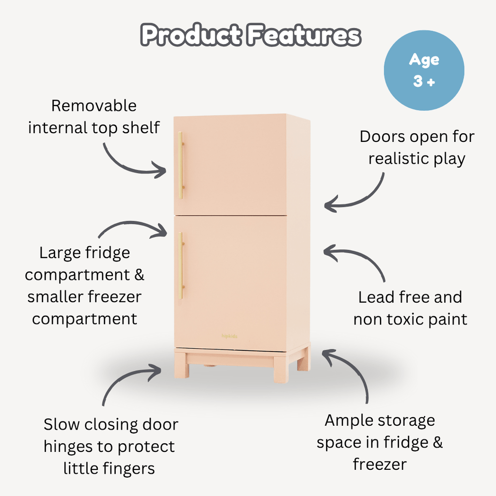 Buy Little Boho Toy Fridge | Play Wooden Refrigerator | HipKids Online