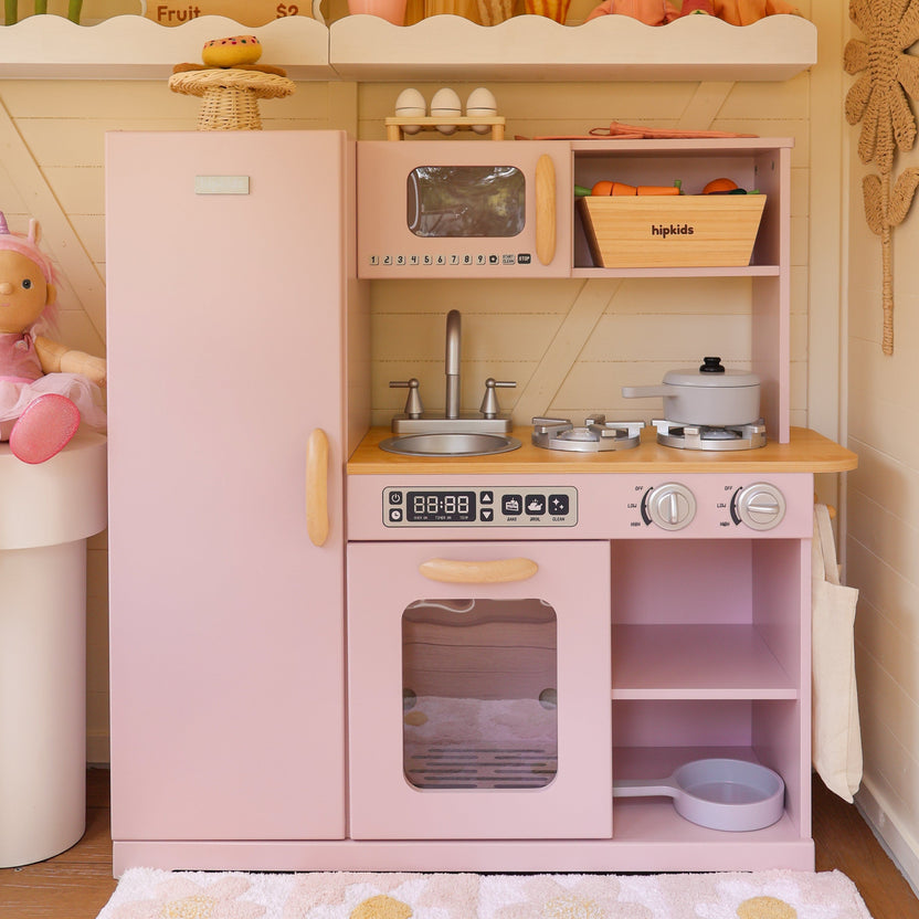 Buy White Modern Chef Toy Kitchen | Wooden Play Kitchen by HipKids Online