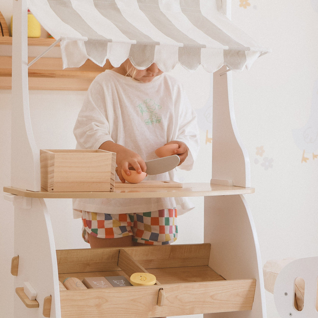 Buy Wooden Toy Shop Grocer Stand for Kids & Toddlers | HipKids Online