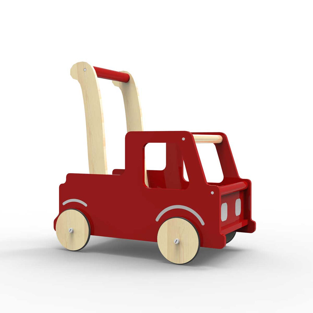 Buy Moover Line Wooden Truck Baby Walker in Red | HipKids Online
